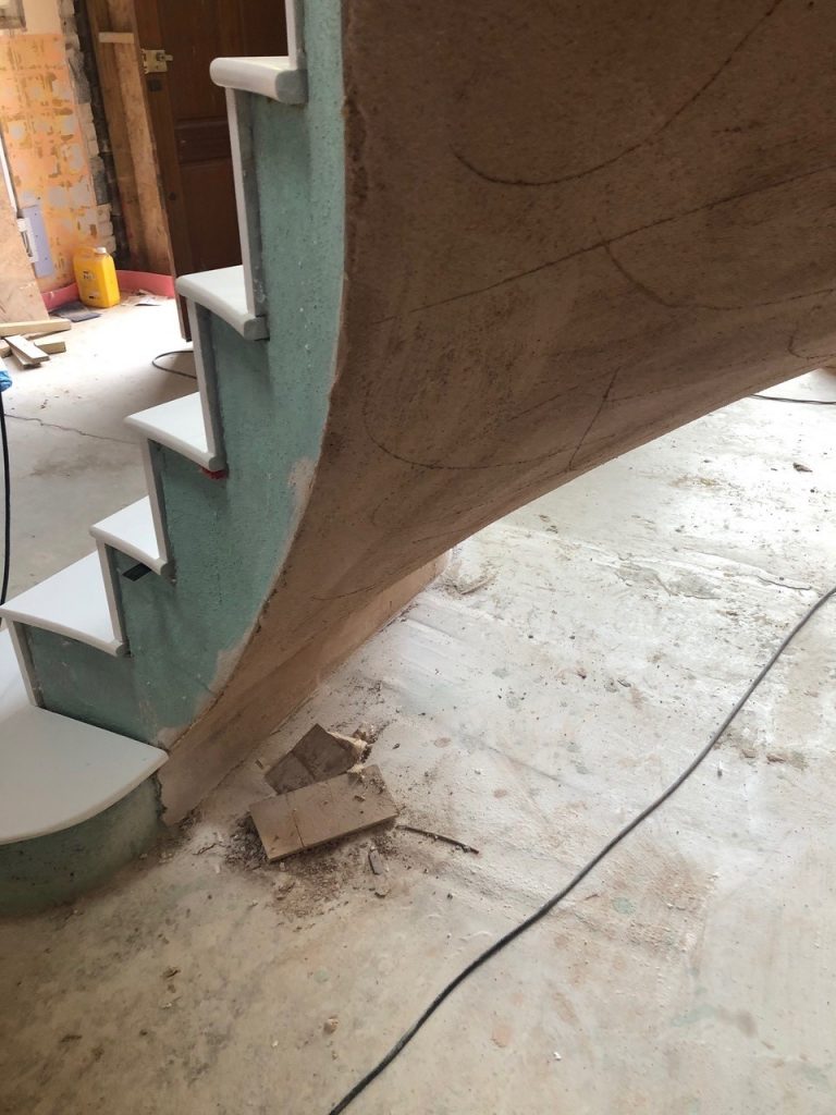 Plastering for a Large Curved Concrete Staircase - Fullers Plastering